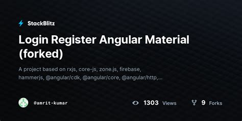 Login Register Angular Material Forked Stackblitz