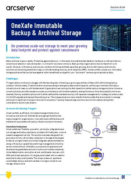 OneXafe Immutable Backup Archival Storage Arcserve