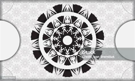 로고와 텍스트에 대한 장신구와 장소가있는 흰색 템플릿 그리스 패턴엽서 인쇄 디자인용 템플릿입니다 곡선에 대한 스톡 벡터 아트 및 기타 이미지 Istock