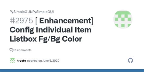 Enhancement Config Individual Item Listbox Fgbg Color · Issue 2975 · Pysimplegui