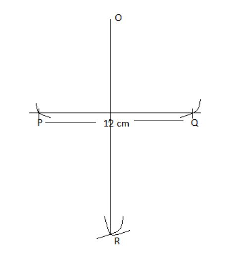 Draw A Line Segment PQ Of Length 12 Cm Mark A Point O Outside This Segment Draw A Line