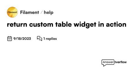 Return Custom Table Widget In Action Filament