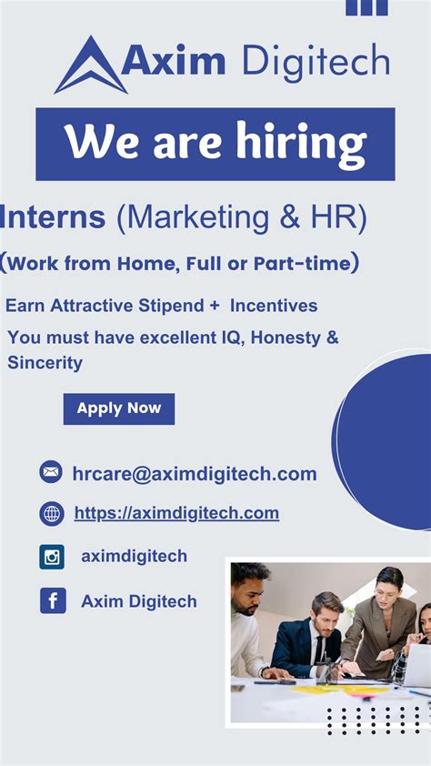 Axim Digitech On Linkedin Intern Hr Marketing Fresher Mba Bba