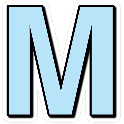 Blue Letter M Sticker Lettering Lettering Alphabet Black Stickers