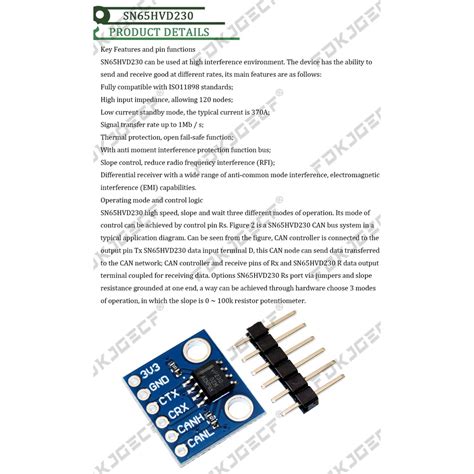 Sn65hvd230 Can Bus Transceiver Communication Module For Arduino Shopee Malaysia