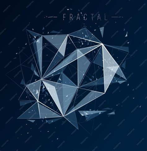 Premium Vector Mesh Object Fractal Design With Connected Lines Vector Abstract Background Low