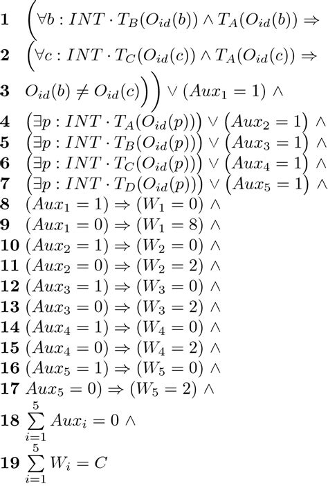 The Detailed SMT Encodings For The Example Shown In Fig 12 Lines 17 Download Scientific