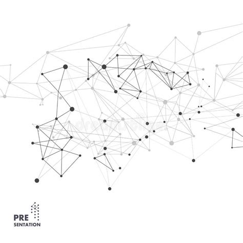 beautiful structure molecules line art pattern with connect dots and