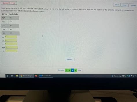 Solved Question 35 My Given A Hash Table Of Size 8 And The