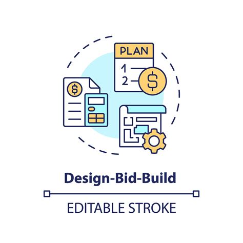 2d Editable Multicolor Design Bid Build Icon Simple Isolated Vector Construction Cost Thin