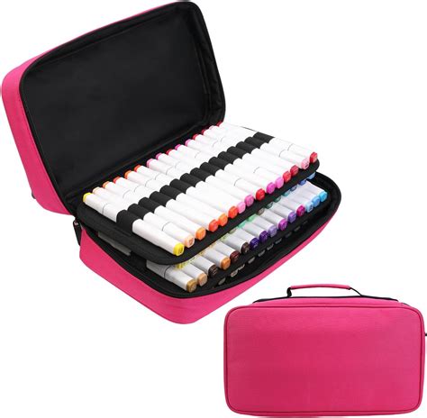 Bomkee 60 Slots Marker Organizer Case Large Pencil Pouch