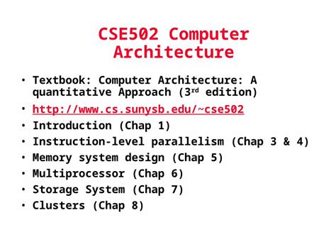 ppt cse502 computer architecture textbook computer architecture a