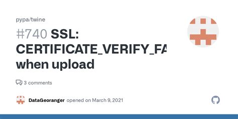 ssl certificate verify failed when upload · issue 740 · pypa twine