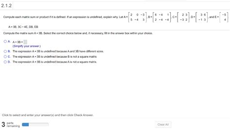 solved 2 1 2 2 0 3 6 4 compute each matrix sum or product