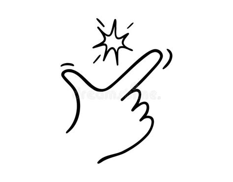 snapping finger doodle hand drawn icon outline drawing snapping finger
