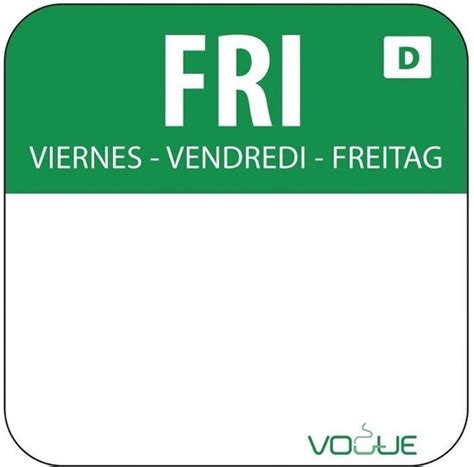 Oplosbare Voedseletiketten Kleurcode Vrijdag Vogue U781 Bol