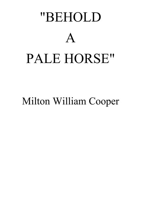 Behold A Pale Horse William Cooperpdf