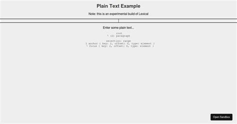 Lexical Plain Text Example Forked Codesandbox
