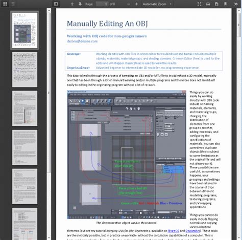 Manually Editing OBJs PDF Tutorial ShareCG