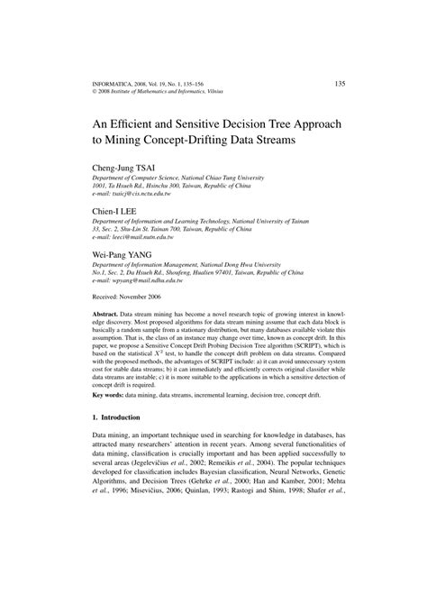 Pdf An Efficient And Sensitive Decision Tree Approach To Mining