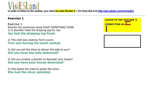 Passive Causative Exercise Answers Studocu