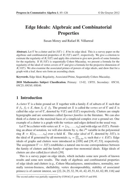 pdf edge ideals algebraic and combinatorial properties
