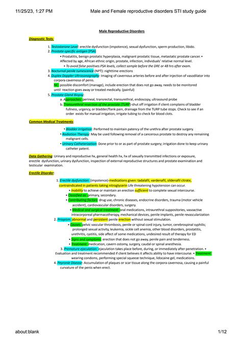 Solution Male And Female Reproductive Disorders Sti Study Guide
