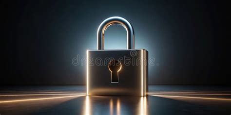 A Metallic Padlock Illuminated By Warm Light Beams Stands As A Symbol Of Protection And Secure