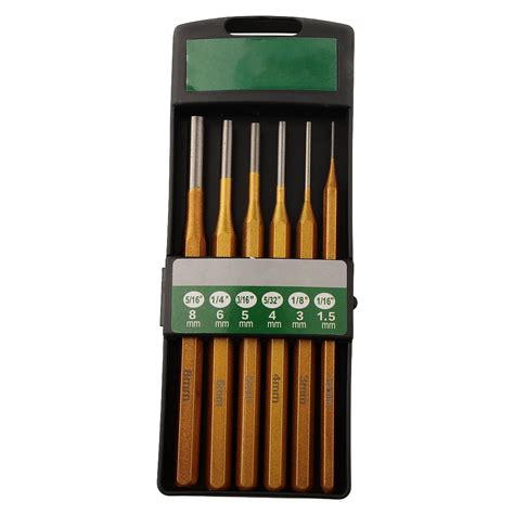 6pcs Chisel Set Cylinder Punch Woodworking Drill Chisel Punching For Metal Stone Demolition