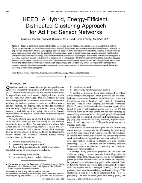 HEED Tmc HEED A Hybrid Energy Efficient Distributed Clustering Approach For Ad Hoc Sensor