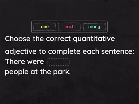 Fill In The Blank Quantitative Adjectives Complete The Sentence