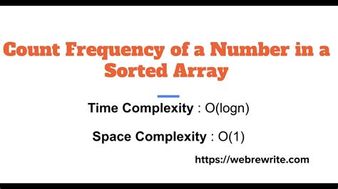 Count Occurrencesfrequency Of A Number In A Sorted Array Youtube