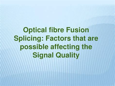 PPT Fibre Optic Cable PowerPoint Presentation Free Download ID