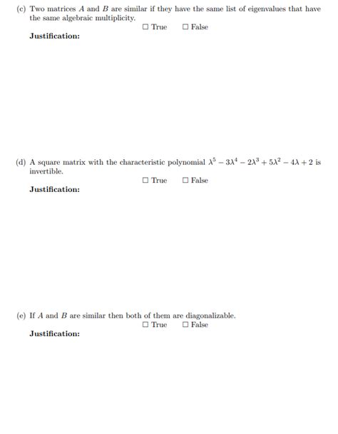 Solved C Two Matrices A And B Are Similar If They Have The Chegg