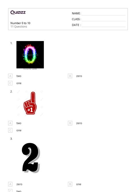 50 Identifying Numbers 0 10 Worksheets For 3rd Class On Quizizz Free