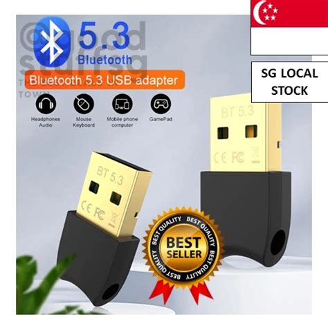 SG FREE USB Bluetooth 5 3 Adapter For PC Plug Play Bluetooth Dongle Transmitter BT