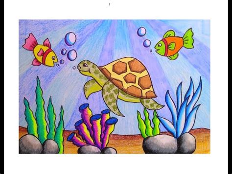 Underwater Drawing Easy Easy Background Lets Draw Underwater
