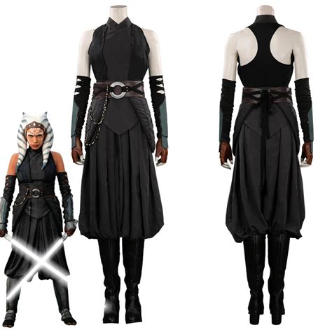 Ahsoka Tv Ahsoka Tano Black Outfits Halloween Carnival Suit