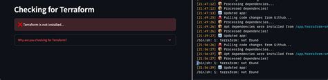 Terraform Not Found After Listing Terraform In Packagestxt Using Streamlit Streamlit