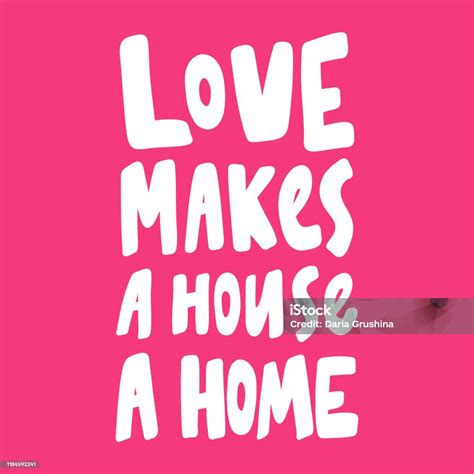 사랑은 집을 집으로 만듭니다 사랑에 대한 소셜 미디어 콘텐츠 발렌타인 데이 스티커 벡터 손으로 그린 일러스트 디자인입니다 14에 대한 스톡 벡터 아트 및 기타 이미지