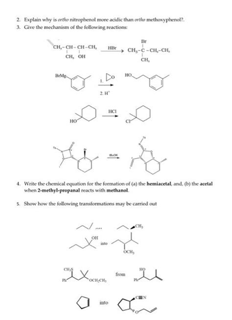 Solved 2 Explain Why Is Ortio Nitrophenol More Acidic Than