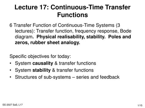 Ppt Continuous Time Transfer Functions Powerpoint Presentation Free