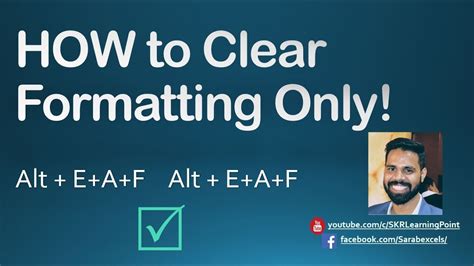 Skrlearningpoint Excel In Hindi How To Clear Formatting Only Deleting