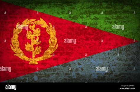 Flags Eritrea With Dirty Paper Texture Vector Stock Vector Image And Art