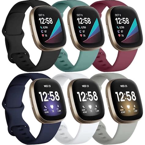 6 Pack Armband För Fitbit Versa 34sense Mjuka Sportarmband Fyndiq