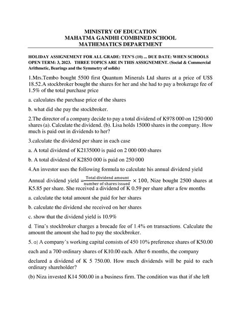 Holiday Assignement All Grade 10 Term 3 Software Engineering