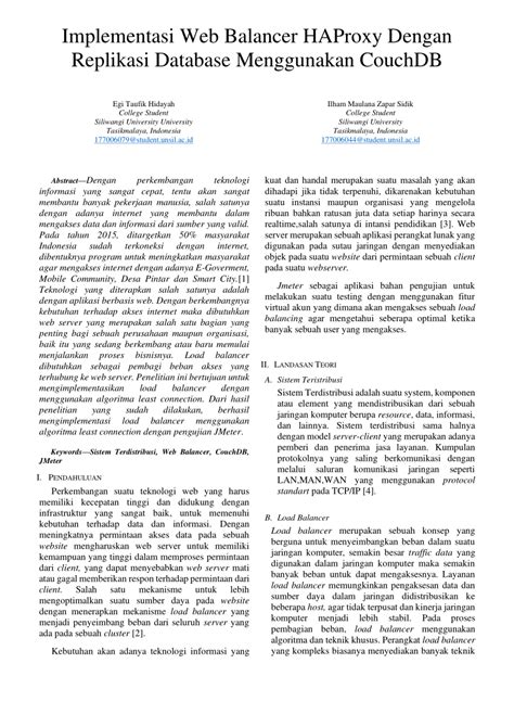 Pdf Implementasi Web Balancer Haproxy Dengan Replikasi Database