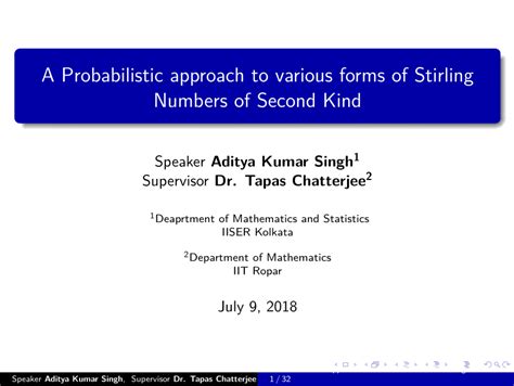 PDF A Probabilistic Approach To The Stirling Numbers Of Second Kind