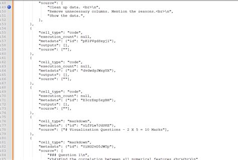 sample code given with blank values in it as