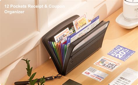 Amazon Com ThinkTex Receipt Coupon Organizer Pockets Small Accordion File Organizer